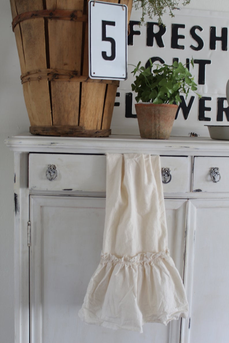 Large Ruffle Linen Tea Towel Set of 2 | Simply French Market