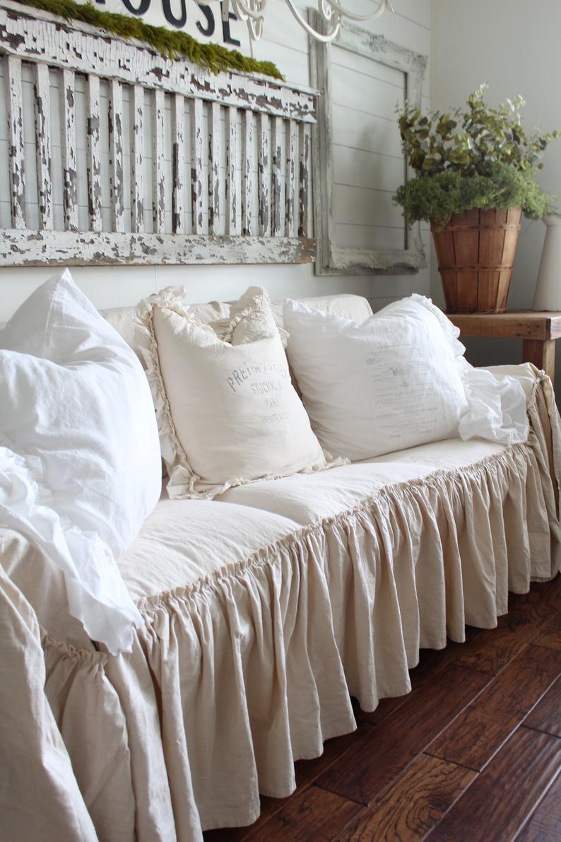 Ruffle Skirt Slipcover | Farmhouse Decor | Simply French Market