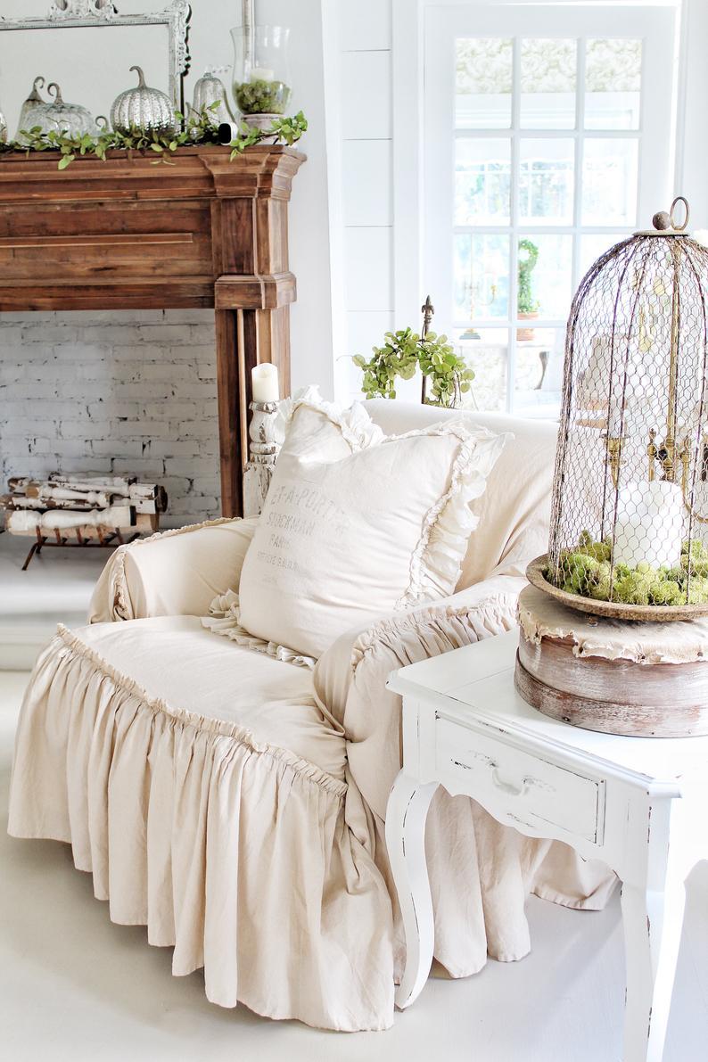 Ruffle Skirt Slipcover | Farmhouse Decor | Simply French Market
