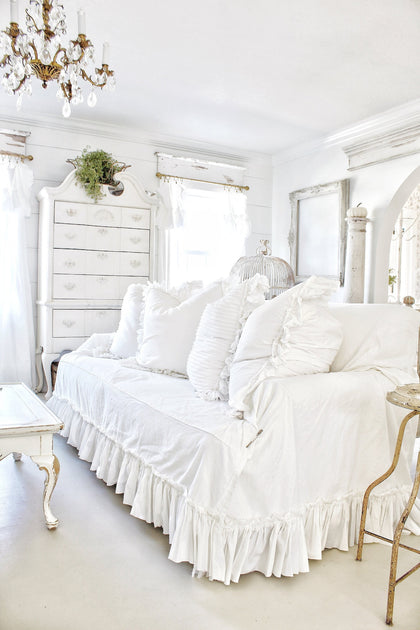 Small Ruffle Furniture Slipcover | Simply French Market